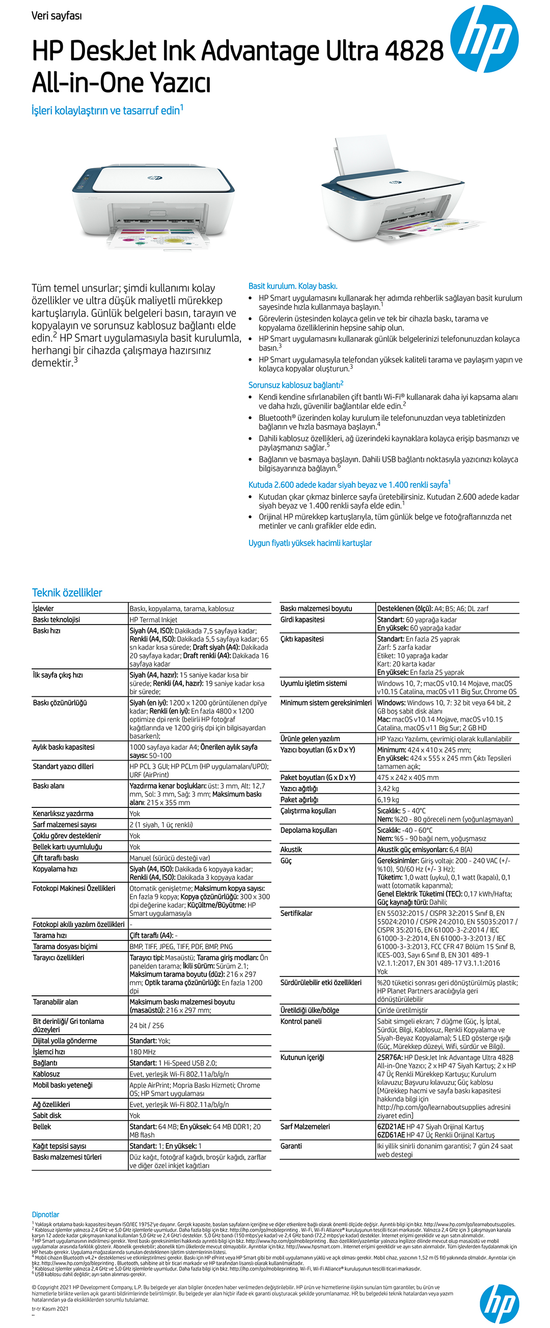 HP 25R76A (4828) DeskJet Ink Advantage Ultra Wi-Fi Renkli Çok ...