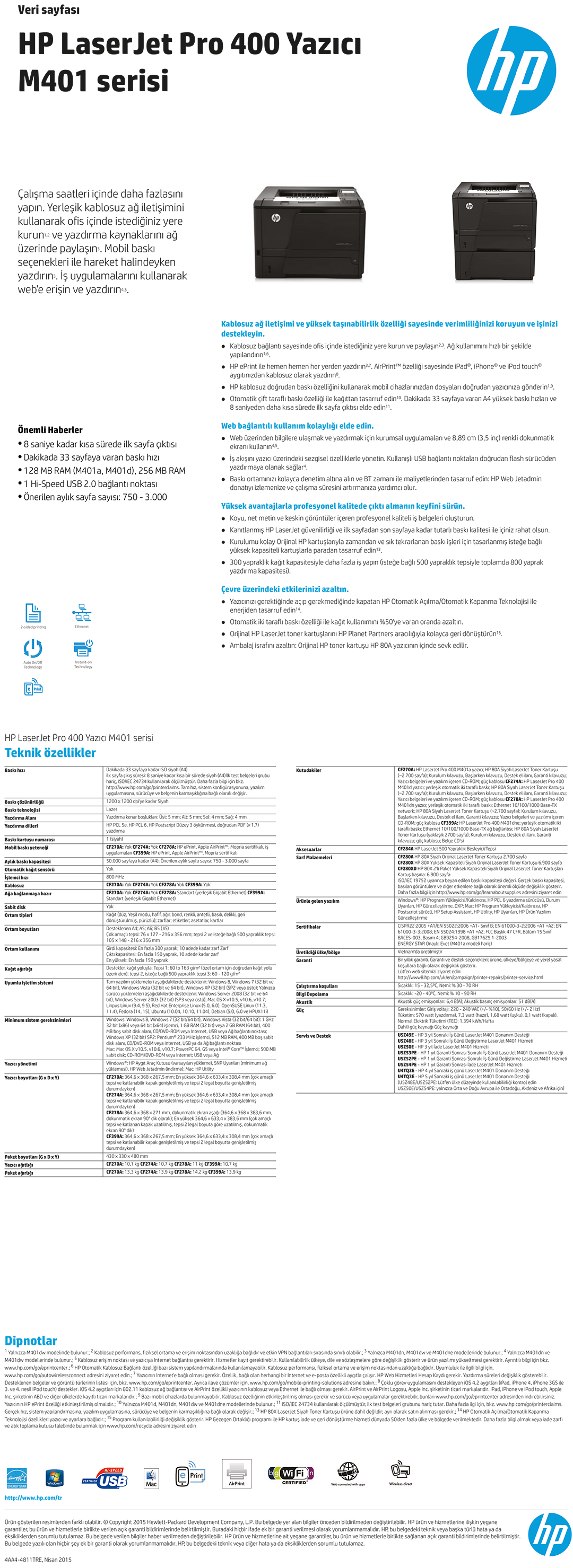 HP CF278A (M401dn) LaserJet Pro 400 Dubleks Mono Lazer Yazıcı Lazer ...