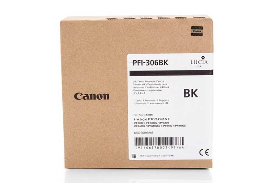 Canon PFI 306BK 6657B001 Siyah Orjinal Kartu PF8400 PF9400 T7700 Canon Kartu CANON A Grade